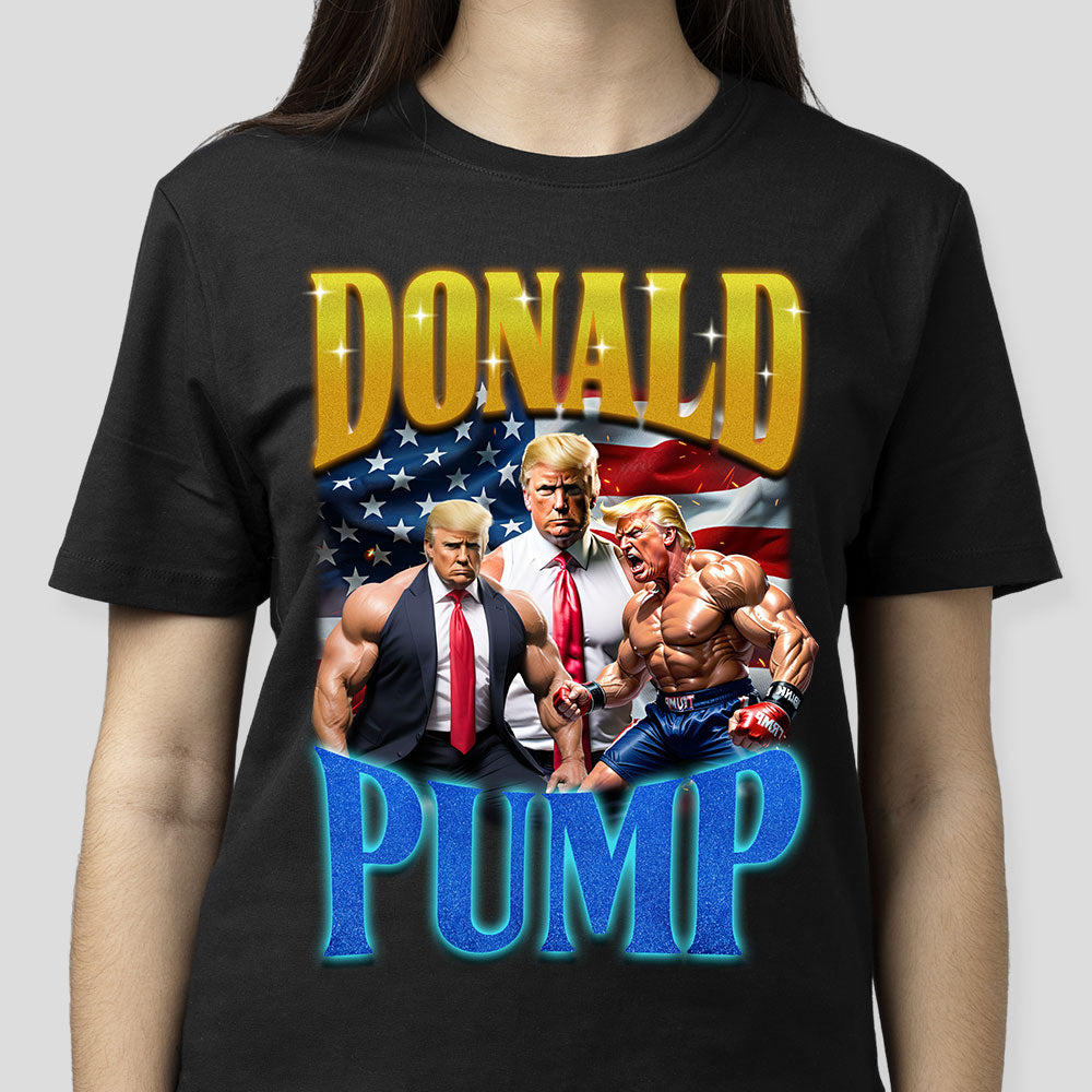 Donald Pump Signature With Retro Style Dark Shirt TA29 62468 - RWB Zone