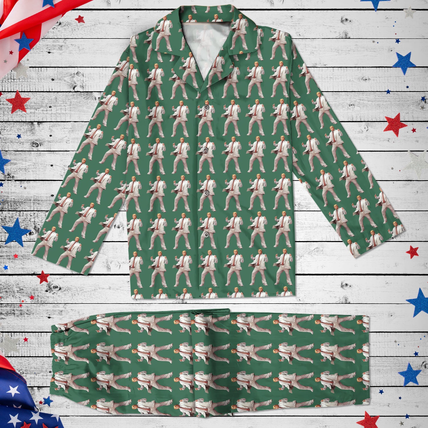 Funny Donald Trump Dancing Crazy Pajamas - MAGA Style LM32 63979 - RWB Zone