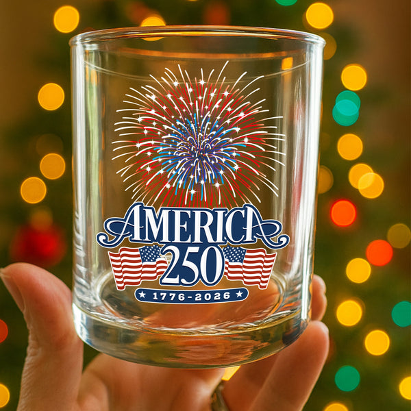 America 250 Firework Whiskey Glass - RWB Zone