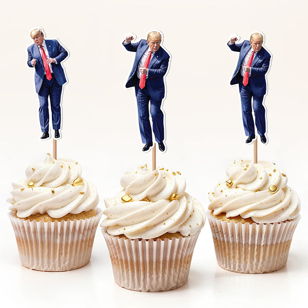 Funny Trump Dancing Independence Day Party Decoration Cupcake Toppers ...