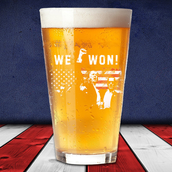 Independence Day American Donald Trump Print Beer Glass - RWB Zone