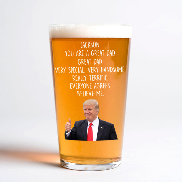 Independence Day American Donald Trump Print Beer Glass - RWB Zone