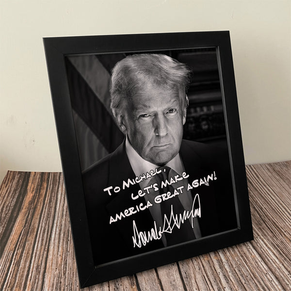 Custom Name President Trump Make America Great Again Picture Frame ...