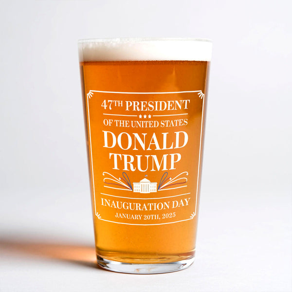 Independence Day American Donald Trump Print Beer Glass - RWB Zone