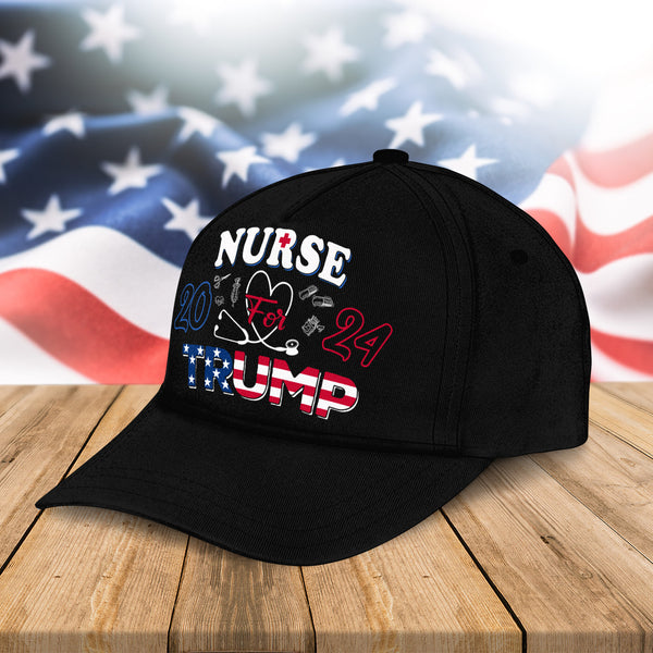 Nurses For Trump 2024 Classic Cap, President Donald Trump Cap - RWB Zone