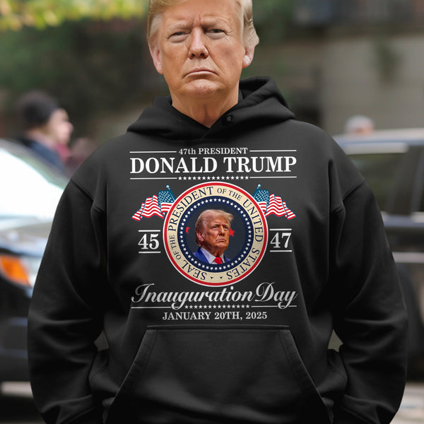 Donald Trump 47th President Dark Shirt - Inauguration Day 2025 Edition ...