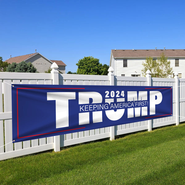Trump 2024 Keep America First Banner TH10 63209 - RWB Zone