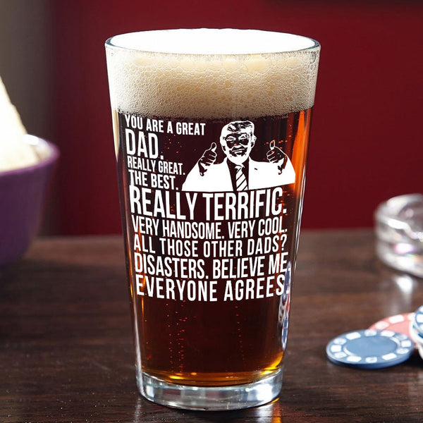 Independence Day American Donald Trump Print Beer Glass - RWB Zone