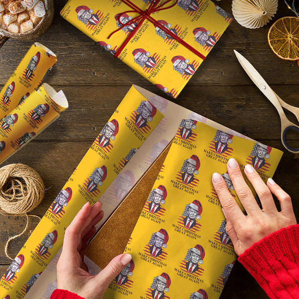 Trump Make Christmas Great Again 2024 Wrapping Paper LM32 65027 - RWB Zone