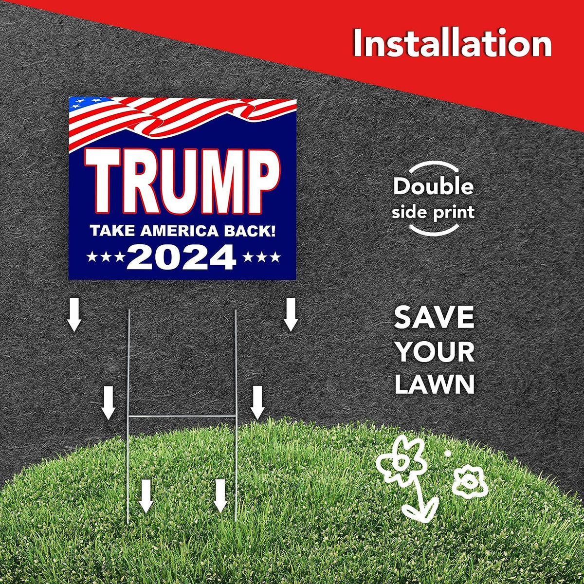 Trump 2024 Yard Sign -16X12 Coroplast Donald Trump 2024 Yard Sign Doub ...