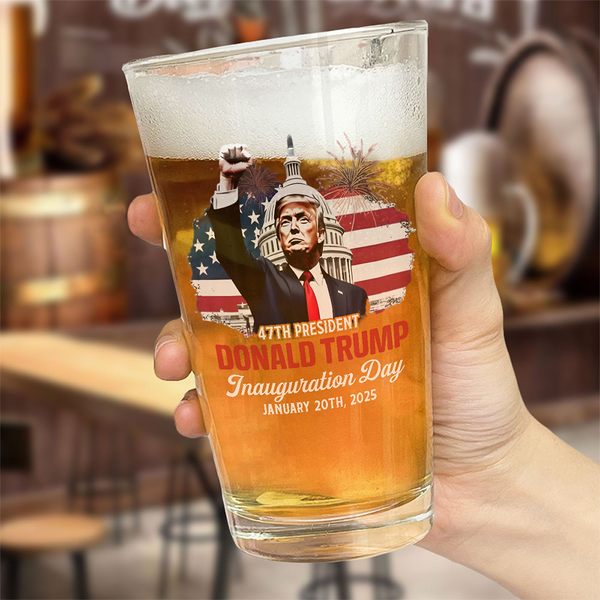 Donald Trump Inauguration Day Keep Calm And Celebrate The Win Beer Gla ...
