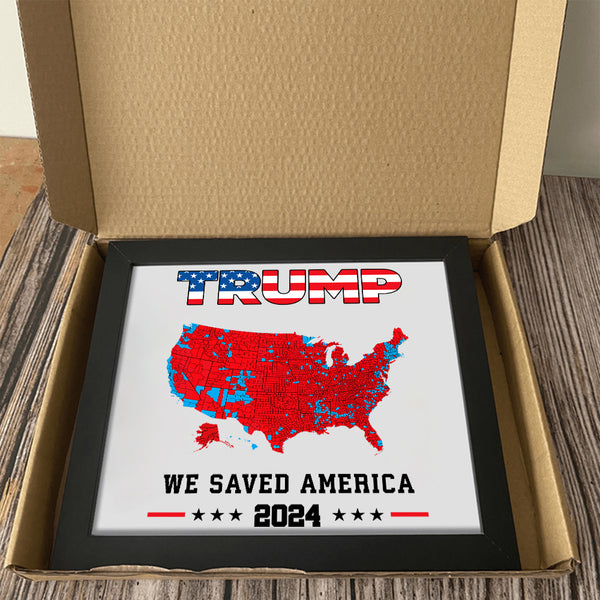 Trump We Saved America 2024 Picture Frame HA75 63801 - RWB Zone