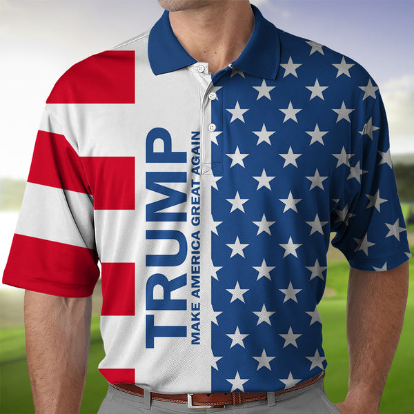 America Independence Day Trump Polo Shirt - RWB Zone