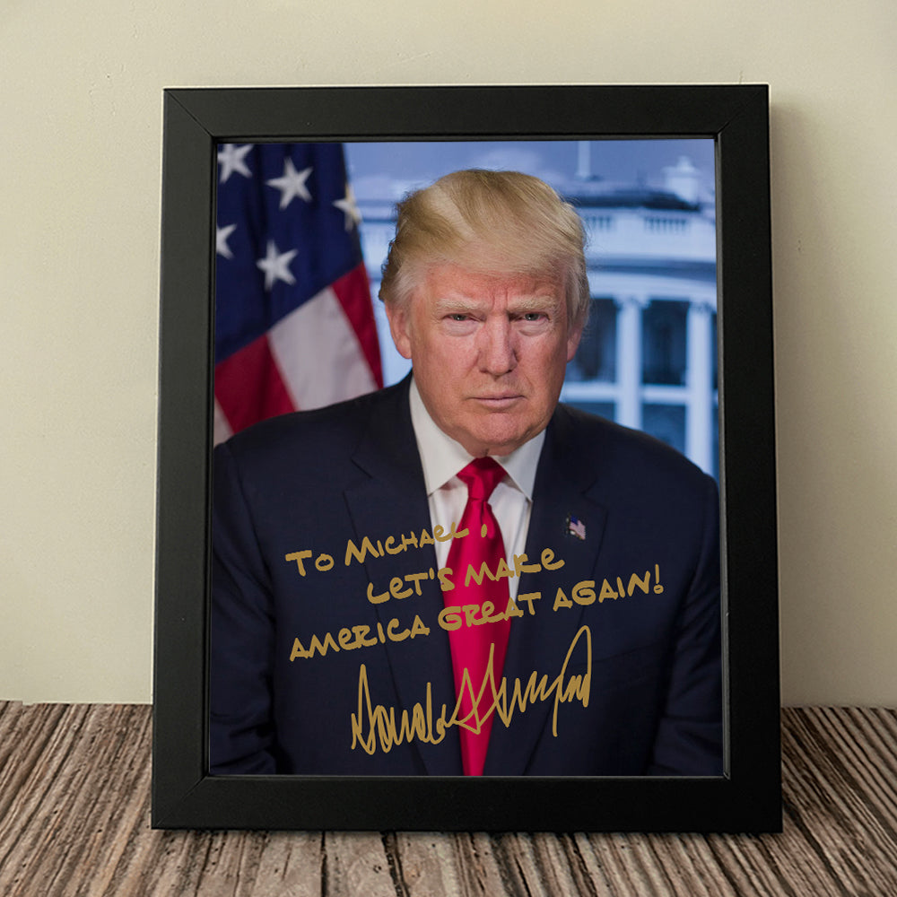 President Donald Trump Signed Photo Print Autographed Name Customized ...