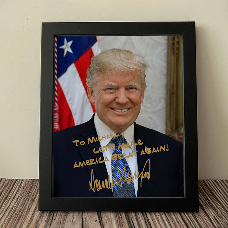 President Donald Trump Signed Photo Print Autographed Name Customized ...